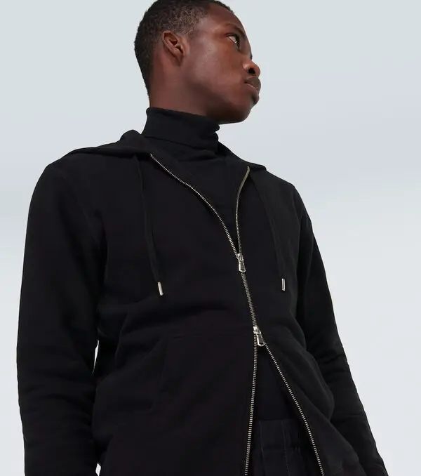 Sunspel Loopback Cotton Zip-up Hoodie - Black