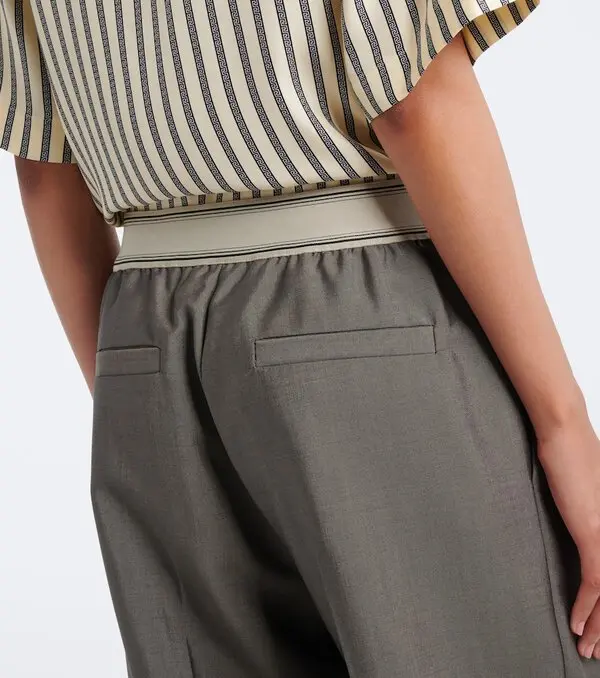Versace Wool And Mohair Straight Leg Pants - Grey
