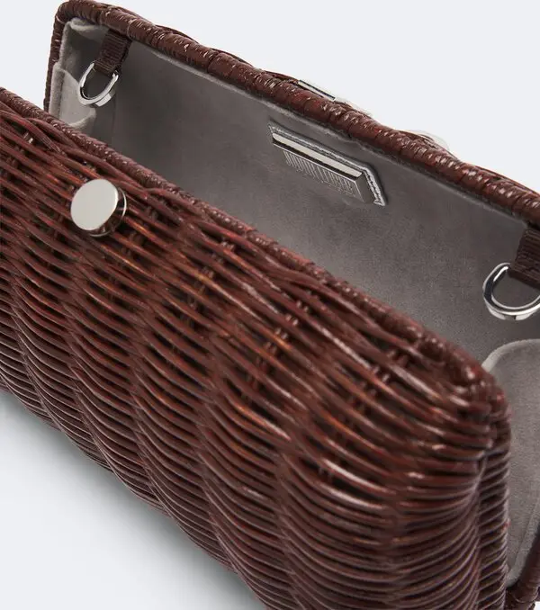 Judith Leiber Embellished Woven Clutch - Brown