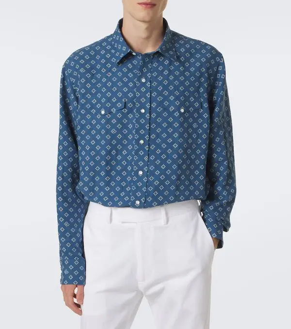 Ralph Lauren Purple Label Printed Linen And Silk Shirt