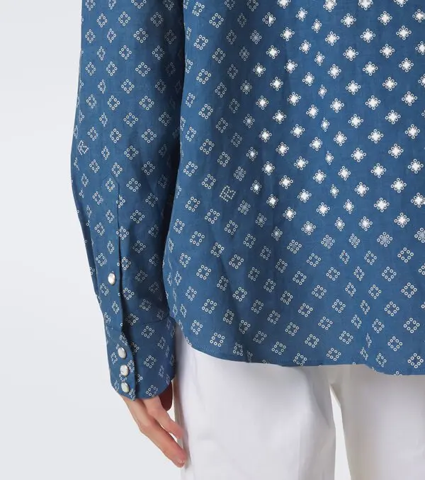 Ralph Lauren Purple Label Printed Linen And Silk Shirt
