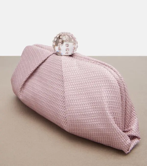 AQUAZZURA Tequila Embellished Canvas Clutch - Pink