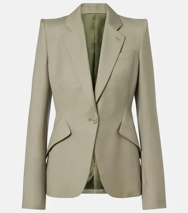 Alexander McQueen Single-breasted Wool Blazer - Green
