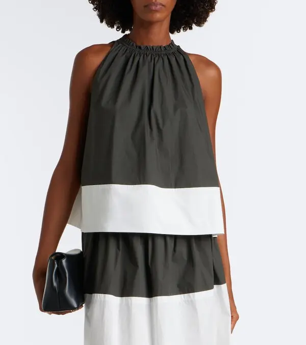 Proenza Schouler Esme' Cotton Poplin Halter Top