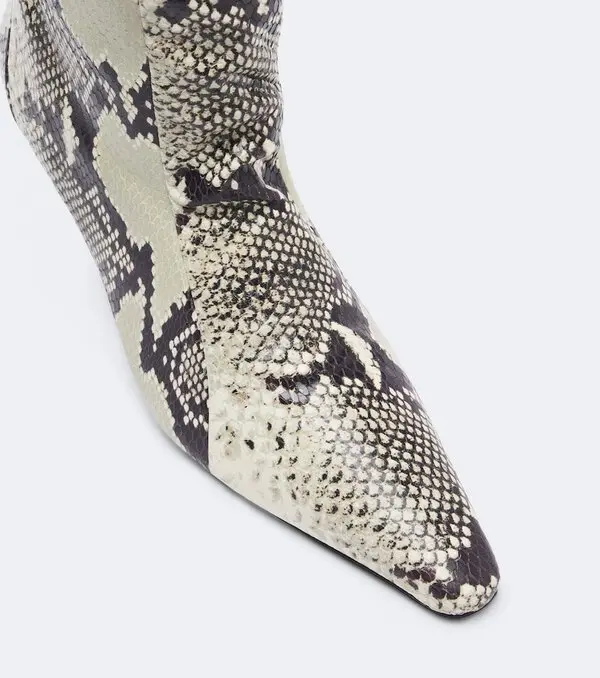 JUDE Cave Snake-effect Leather Ankle Boots