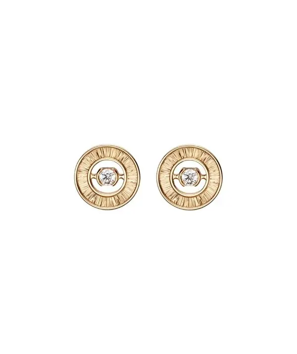 PIAGET 18kt Rose Diamond Stud Earrings - Gold