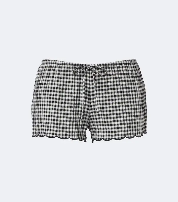 MONTCE Gingham Scalloped Shorts - Black