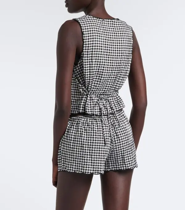 MONTCE Gingham Scalloped Shorts - Black