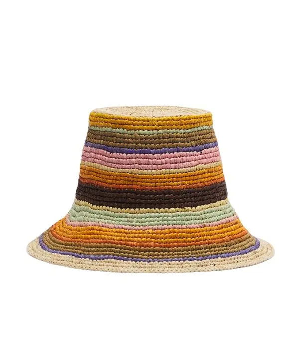 Zimmermann Raffia Striped Bucket Hat - Multicoloured