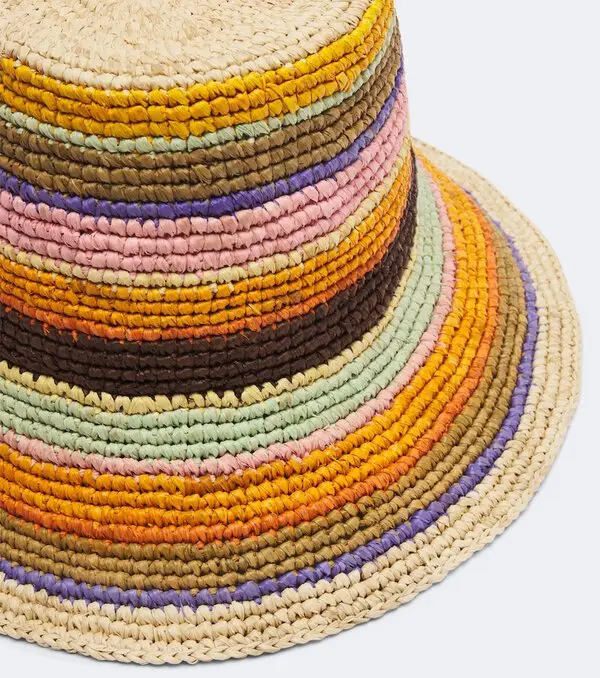Zimmermann Raffia Striped Bucket Hat