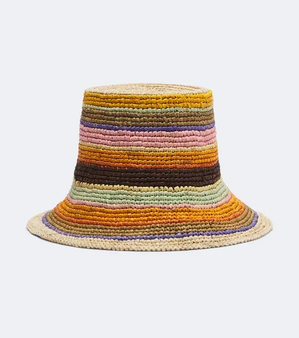 Zimmermann Raffia Striped Bucket Hat