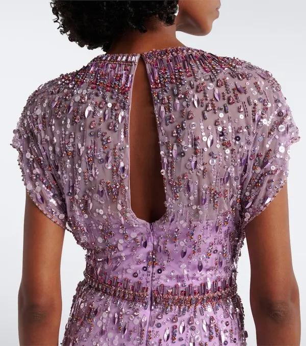 Jenny Packham Lauretta Sequined Tulle Gown