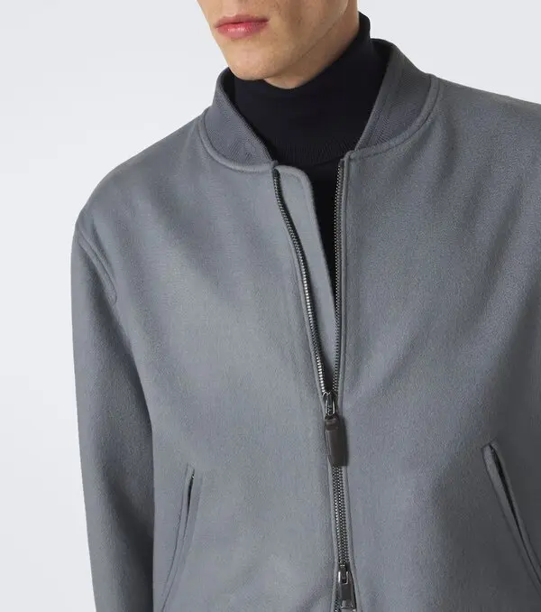 Brioni Wool And Cashmere Bomber Jacket