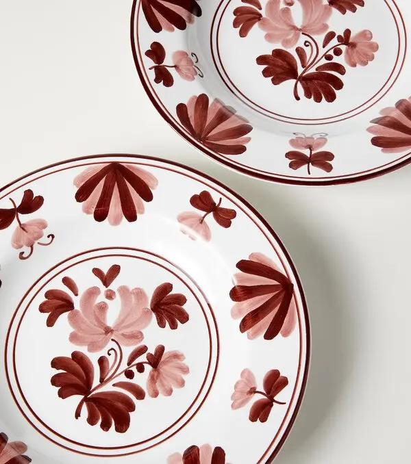 CABANA Blossom Set Of 2 Ceramic Soup Plates