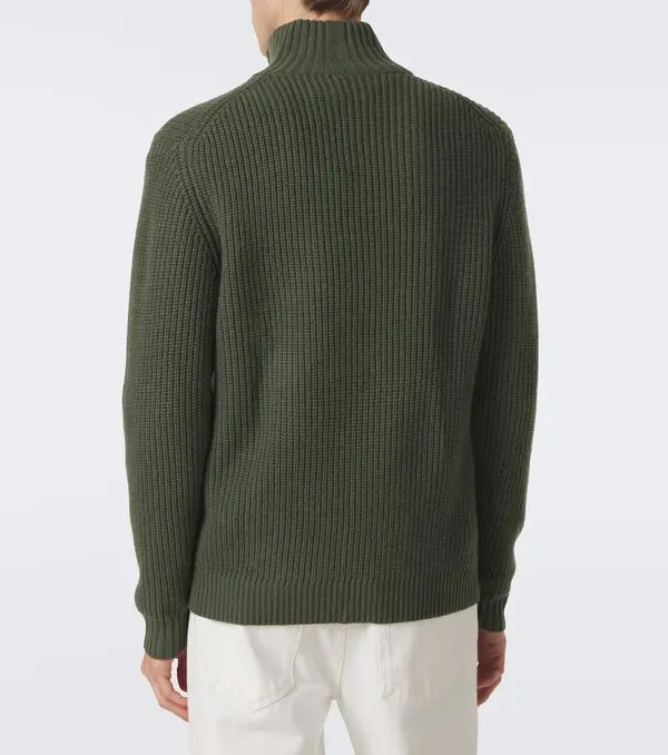 ALLUDE Wool And Cashmere Half-zip Sweater