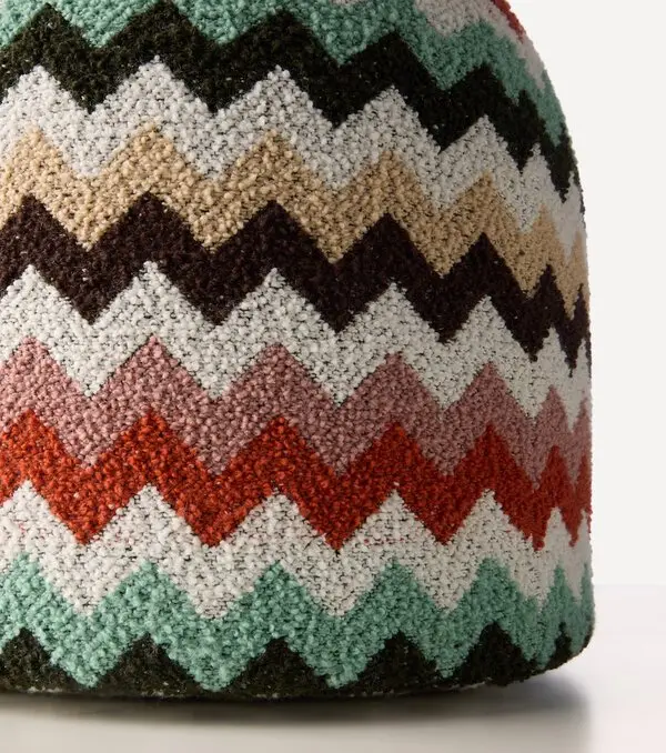 Missoni Panettone Riccio Zigzag Bouclé Pouf
