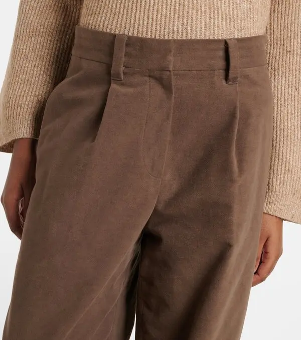 Brunello Cucinelli Monili Cotton Wide-leg Pants