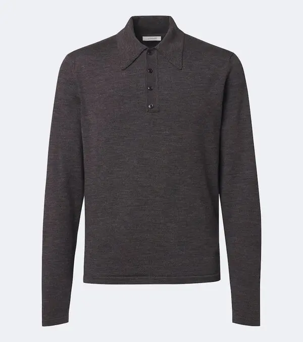 LEMAIRE Wool Polo Sweater - Brown