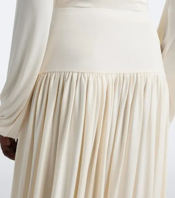 AYA MUSE Elya Asymmetric Pleated Midi Skirt