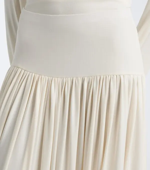 AYA MUSE Asymmetric Midi Skirt - White