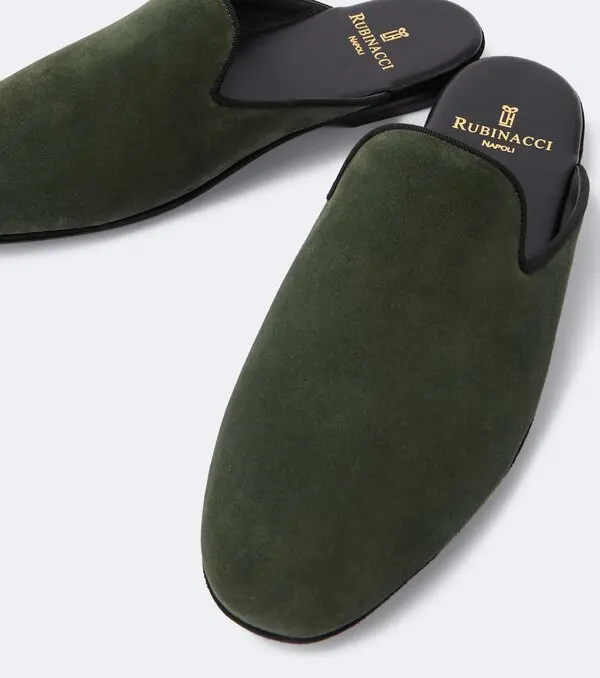 Rubinacci Suede Slippers - Green