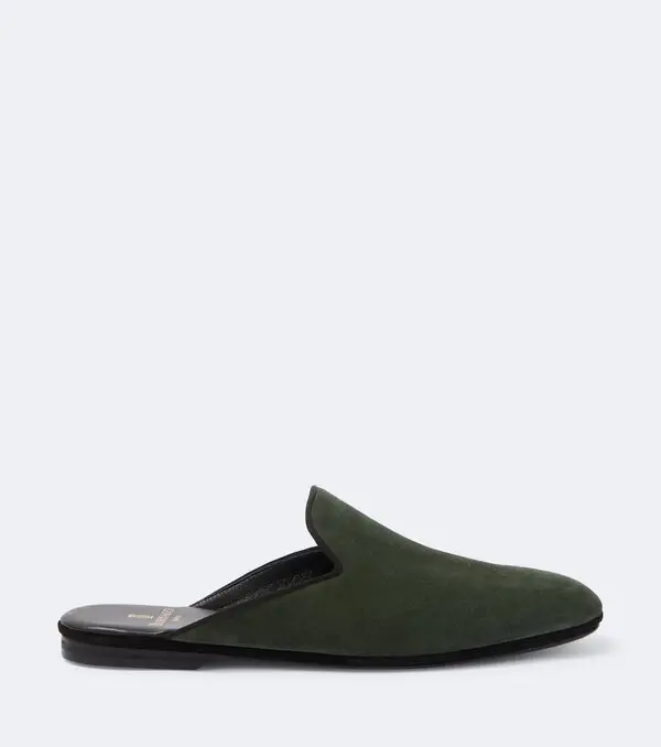 Rubinacci Suede Slippers - Green