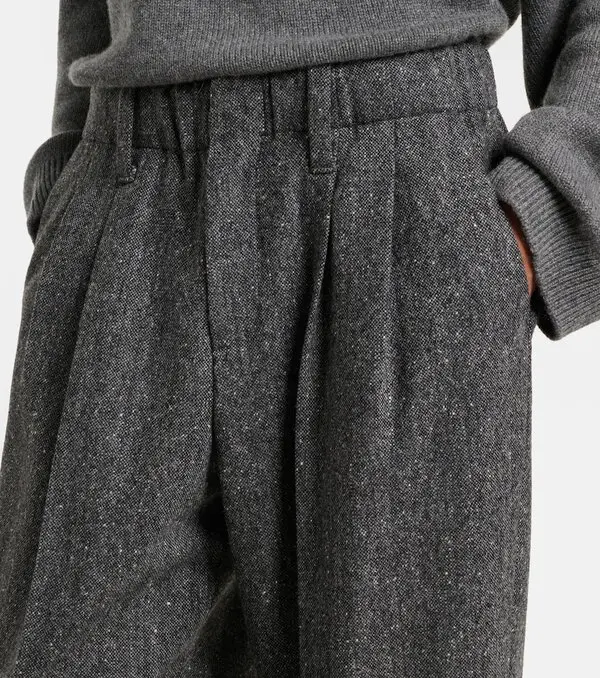 Brunello Cucinelli Pleated Wool-blend Tapered Pants