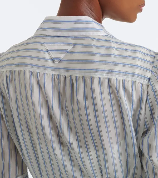Prada Striped Bow Detail Shirt