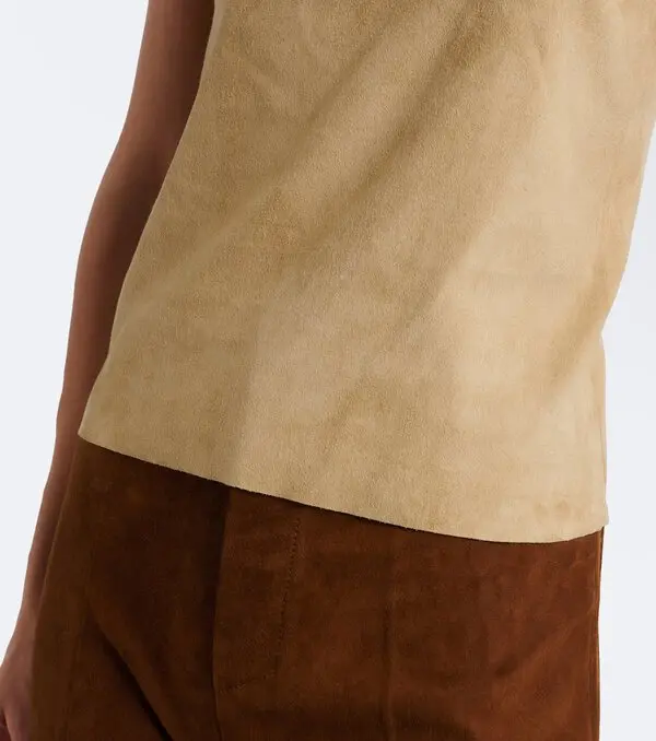 Stouls Cherry Halterneck Suede Top