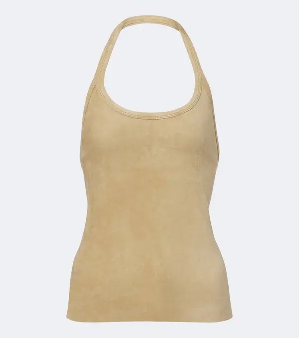 Stouls Suede Halterneck Top - Beige