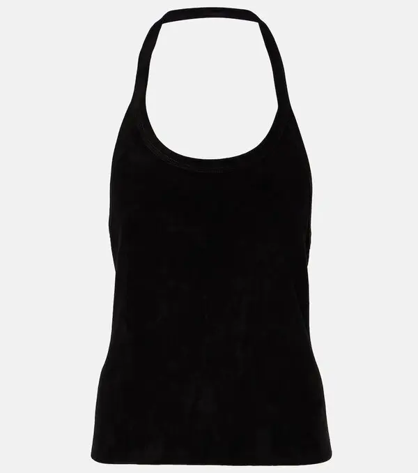 Stouls Halterneck Suede Top - Black