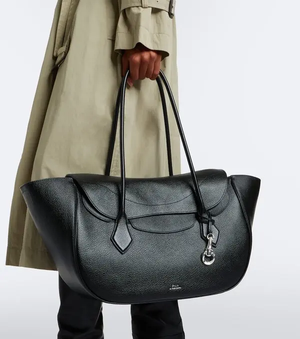 Polo Ralph Lauren Blaze Leather Shoulder Bag - Black
