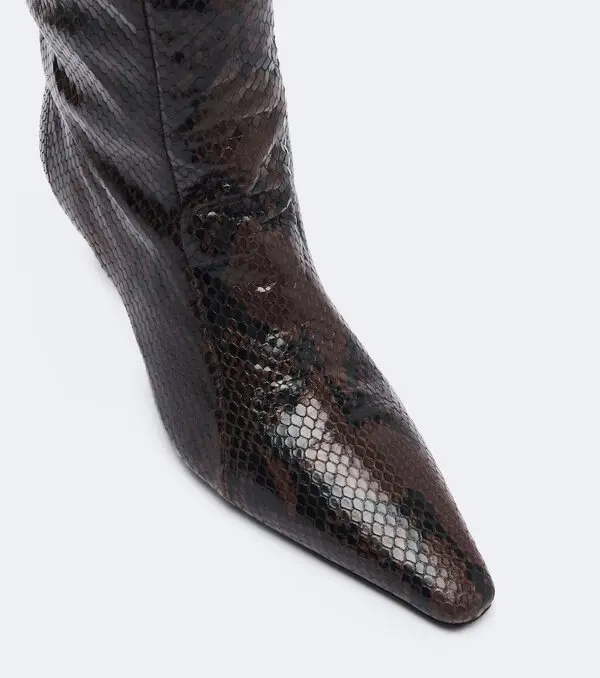 JUDE Cave Snake-effect Leather Ankle Boots