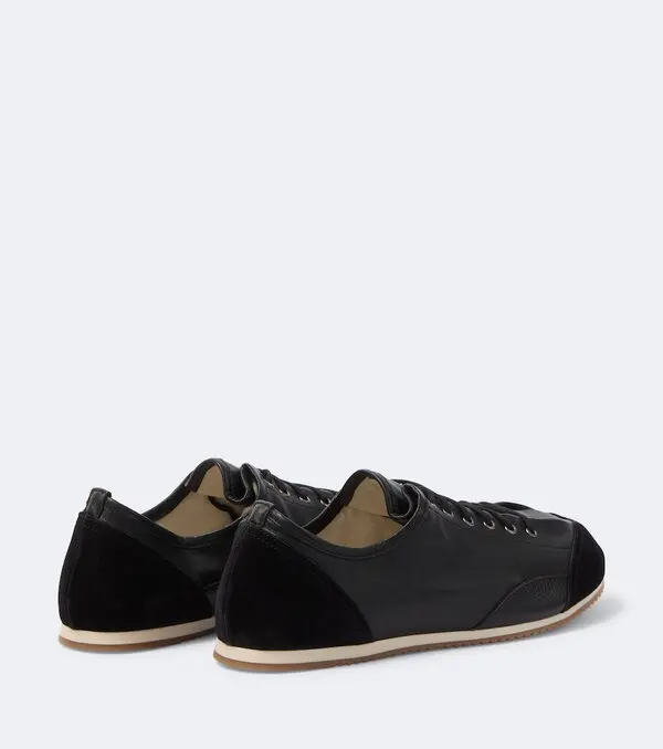 LEMAIRE Suede-trimmed Leather Sneakers - Black