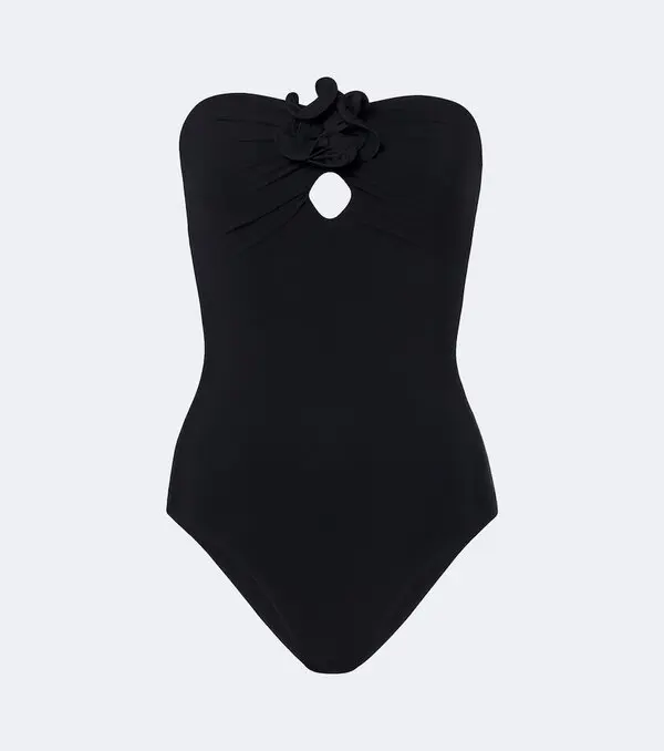 Magda Butrym Embellished One-shoulder Swimsuit - Black