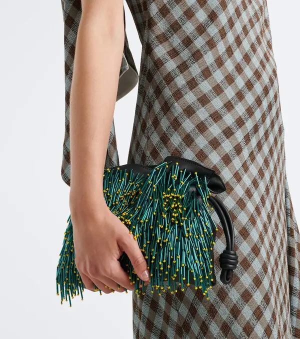 Loewe Flamenco Mimosa Mini Leather Clutch
