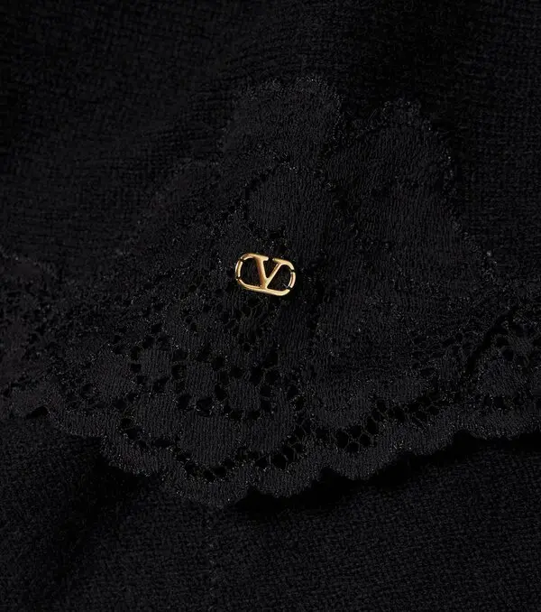 Valentino Garavani Vlogo Cashmere Lace-trimmed Scarf