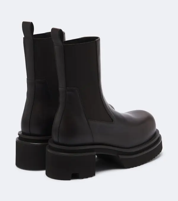 Rick Owens Beatle Leather Platform Chelsea Boots - Brown