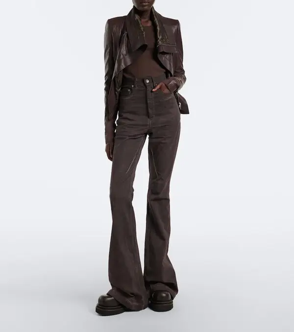 Rick Owens Beatle Leather Platform Chelsea Boots - Brown