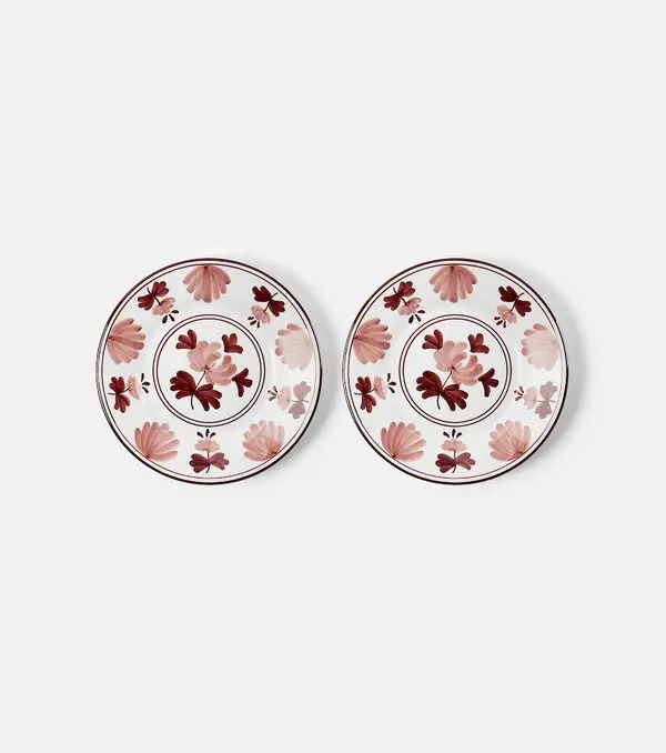 CABANA Blossom Set Of 2 Ceramic Dessert Plates
