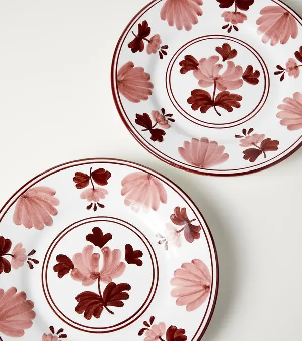 CABANA Blossom Set Of 2 Ceramic Dessert Plates