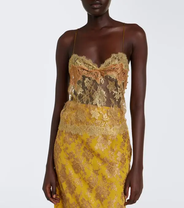 Saint Laurent Floral Lace Camisole
