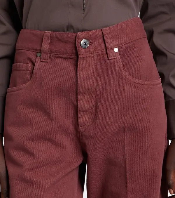 Brunello Cucinelli Monili Straight Jeans - Burgundy