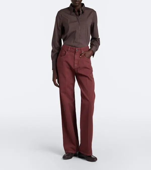Brunello Cucinelli Monili Straight Jeans - Burgundy