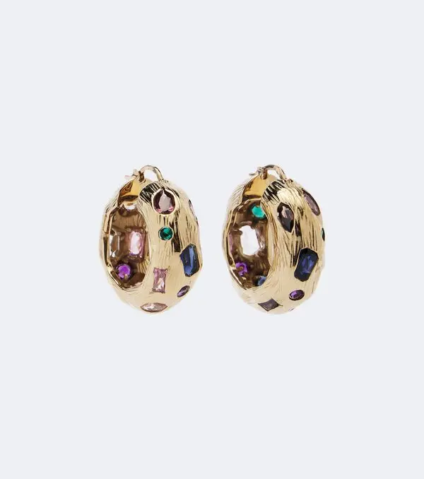 JIMMY CHOO Crystal-embellished Hoop Earrings - Gold