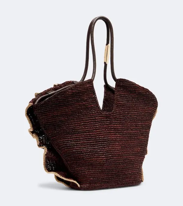 Zimmermann Ruffled Raffia Tote Bag