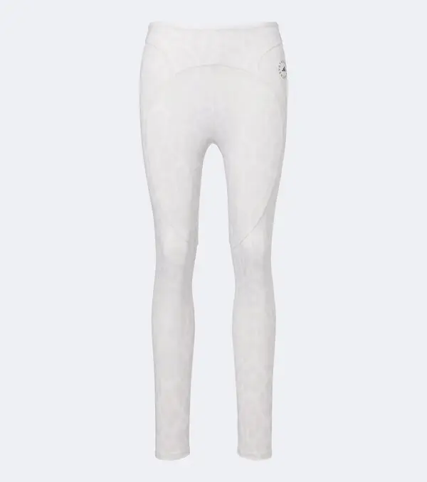 Adidas By Stella McCartney Logo Leopard-print Leggings - White