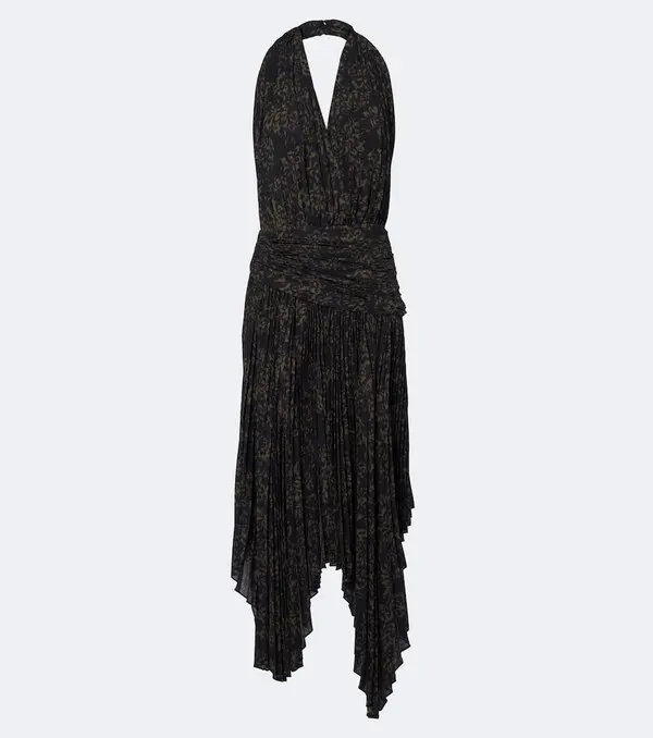 Proenza Schouler Paulina Draped Floral Georgette Midi Dress - Multicoloured