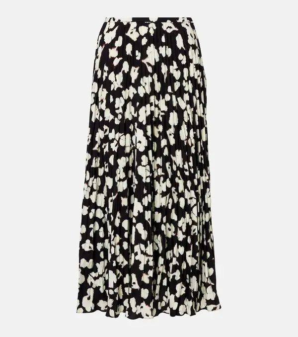 Proenza Schouler White Label Runa Printed Twill Midi Skirt - Black