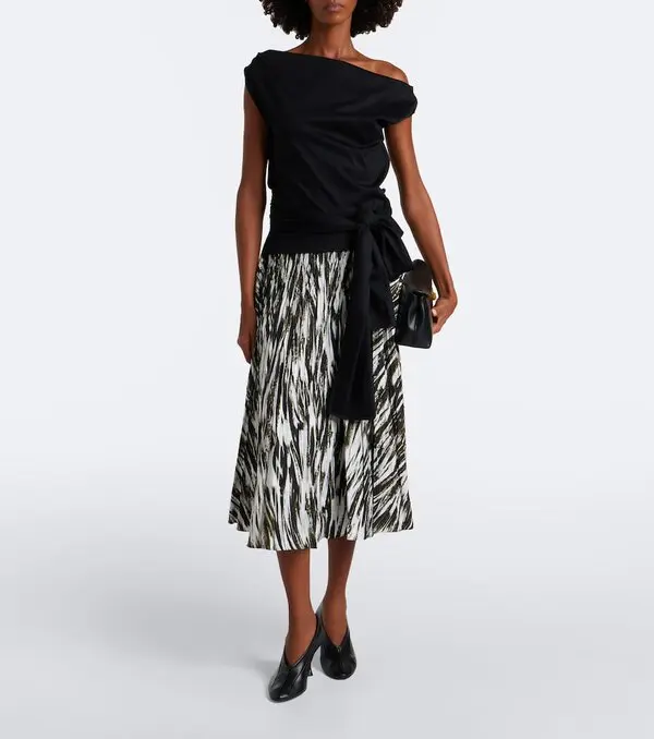 Proenza Schouler Runa Printed Pleated Midi Skirt - Multicoloured